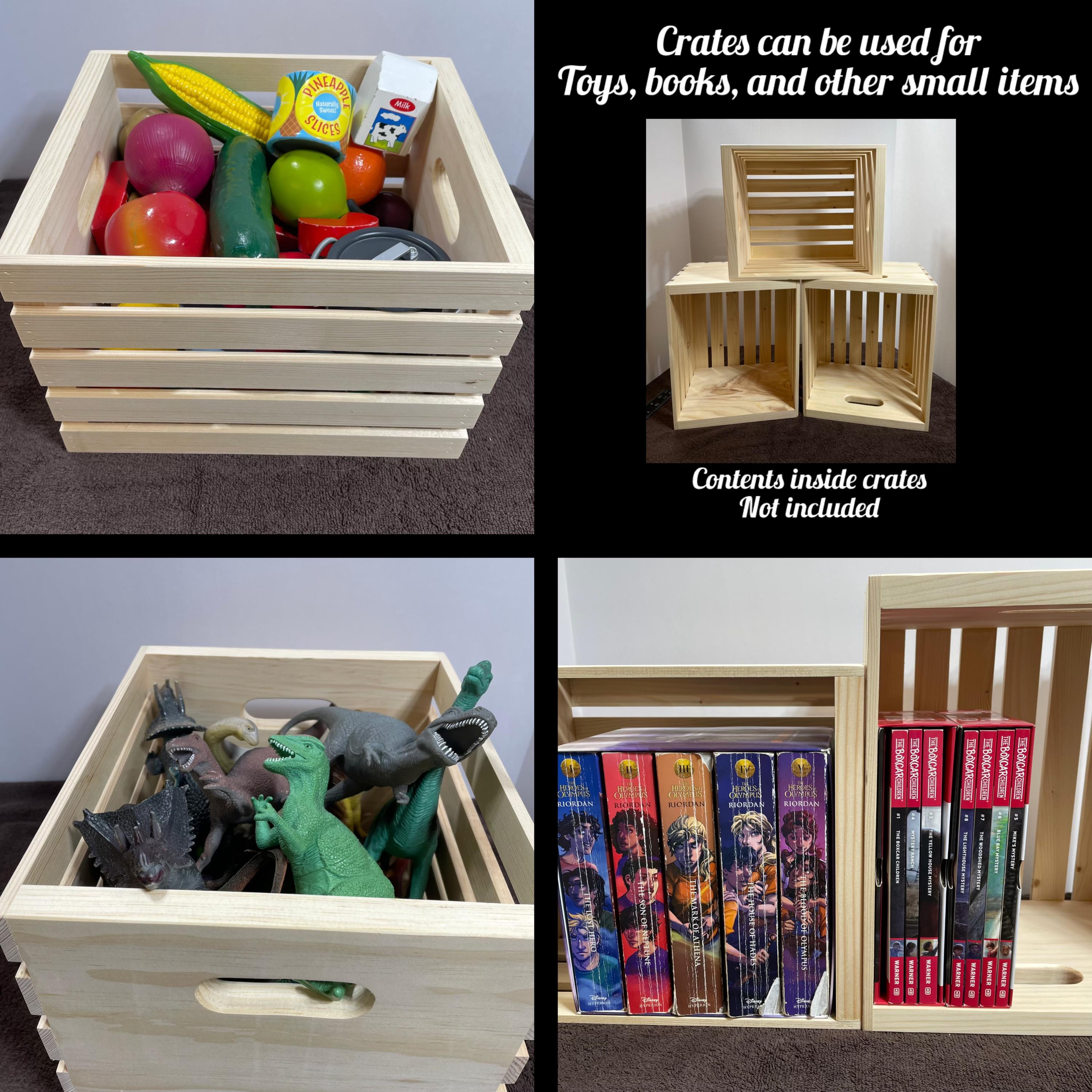 A Crate Box, Toy Crate Box, Stackable Crates, Unfinished Slat Box ...