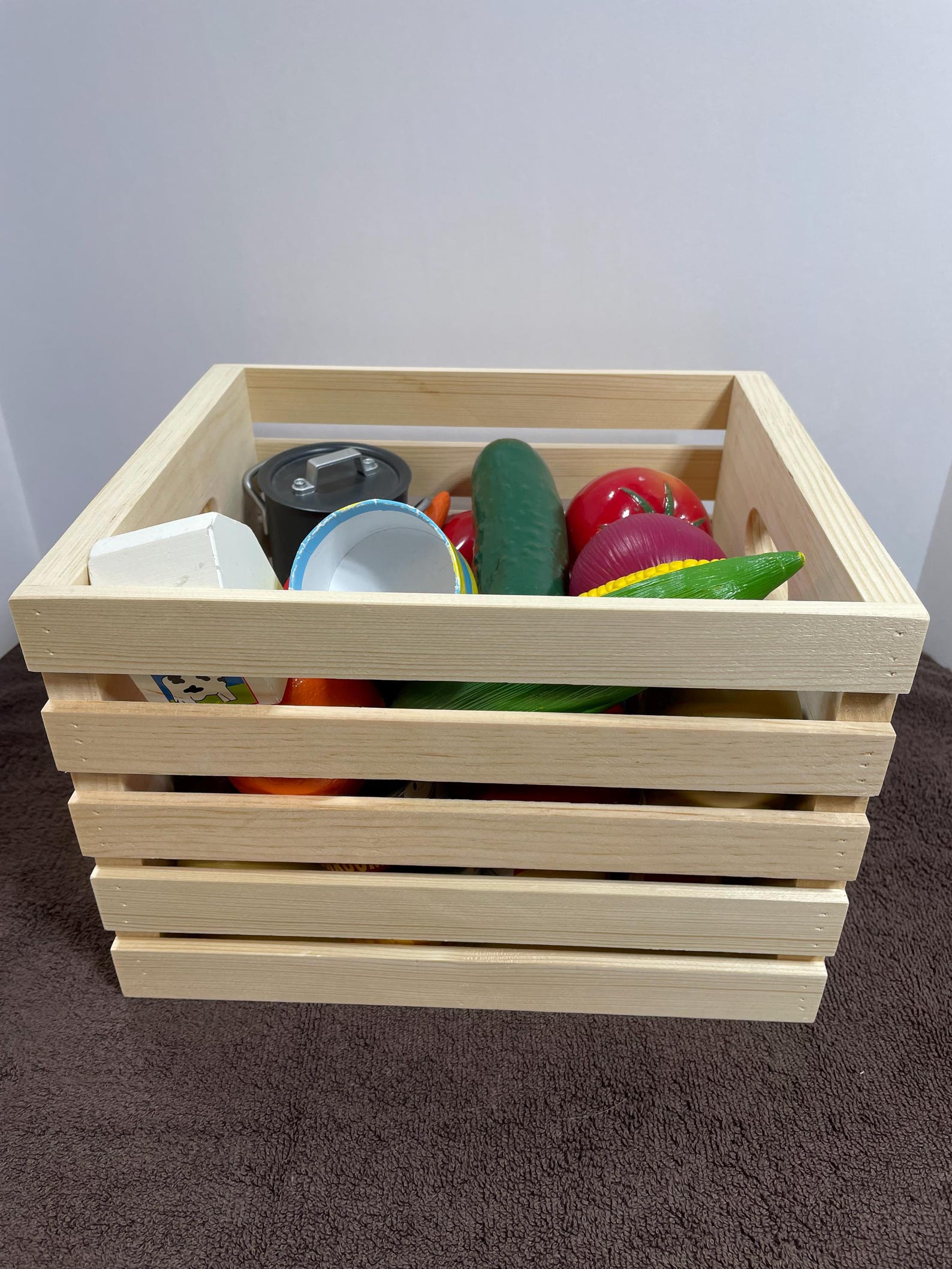 A Crate Box, Toy Crate Box, Stackable Crates, Unfinished Slat Box ...