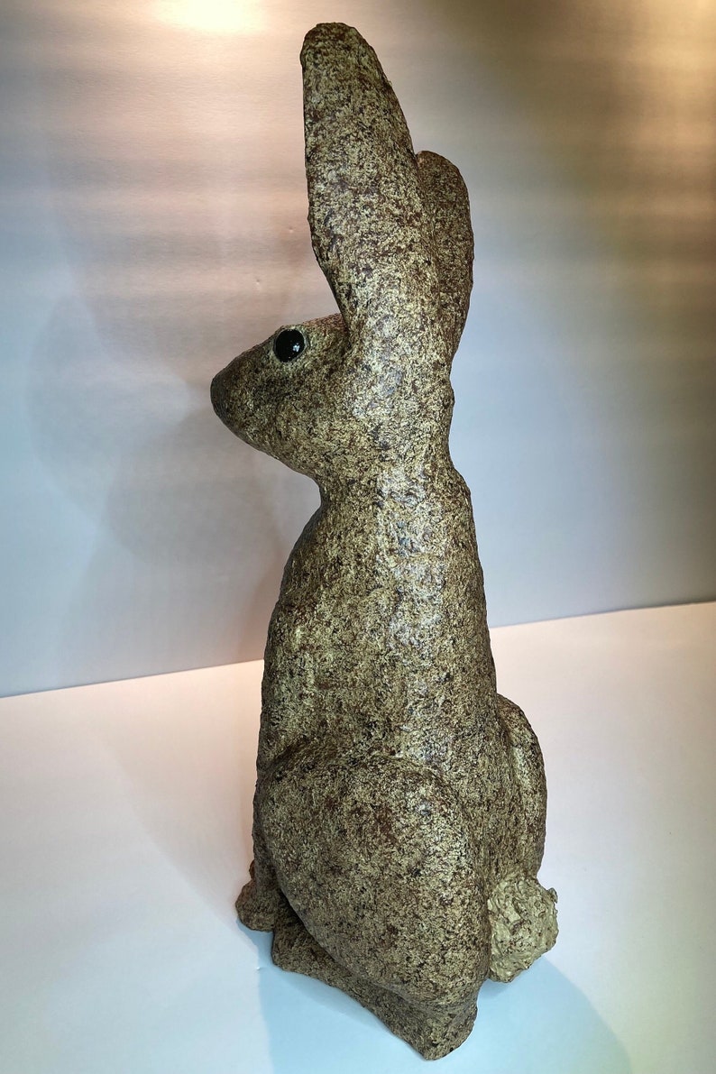 Paper Mache Rabbit Large Rabbit Sculpture, Paper Mache Animal, Animal ...