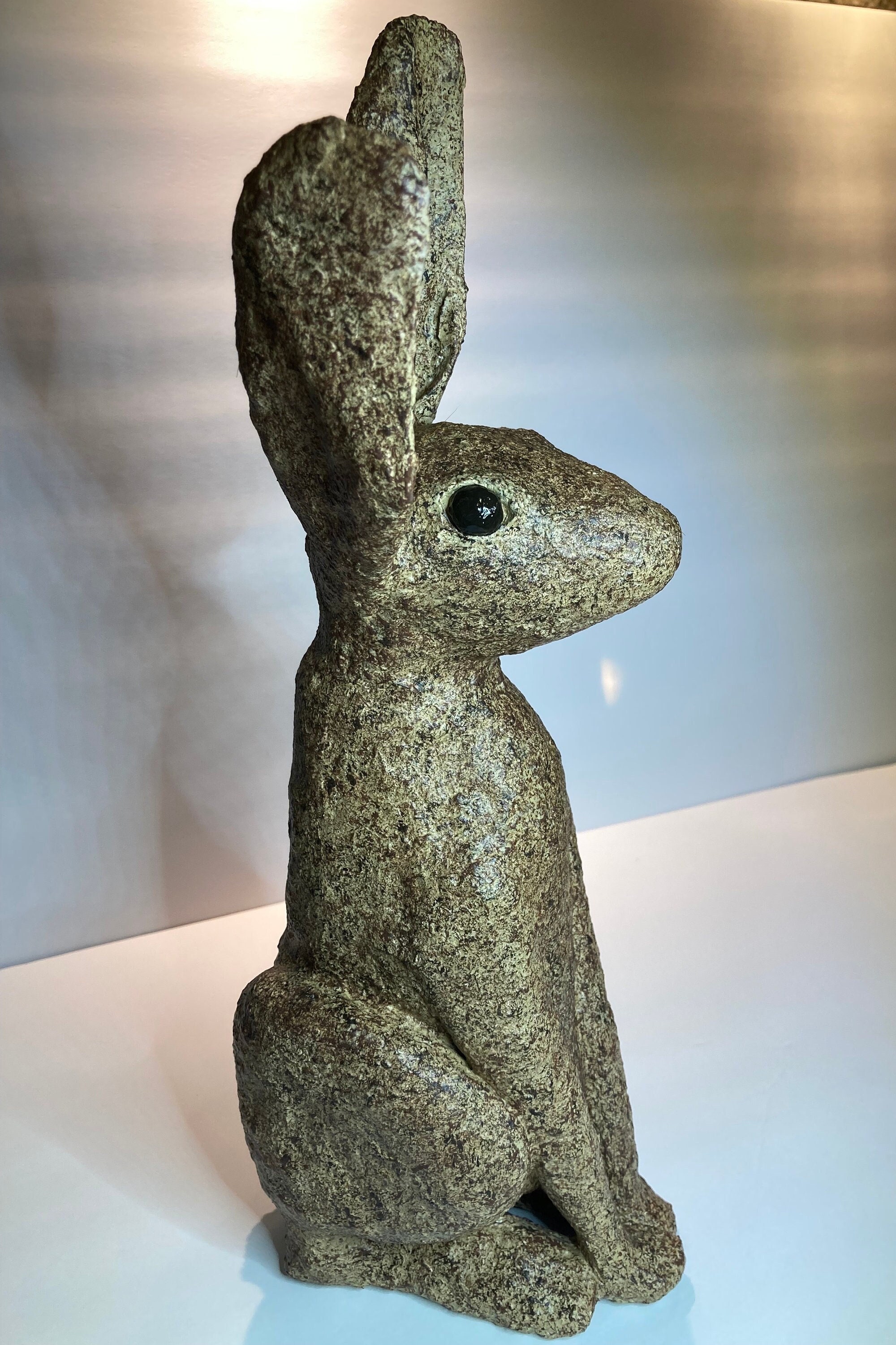 Paper Mache Rabbit Large Rabbit Sculpture, Paper Mache Animal, Animal ...