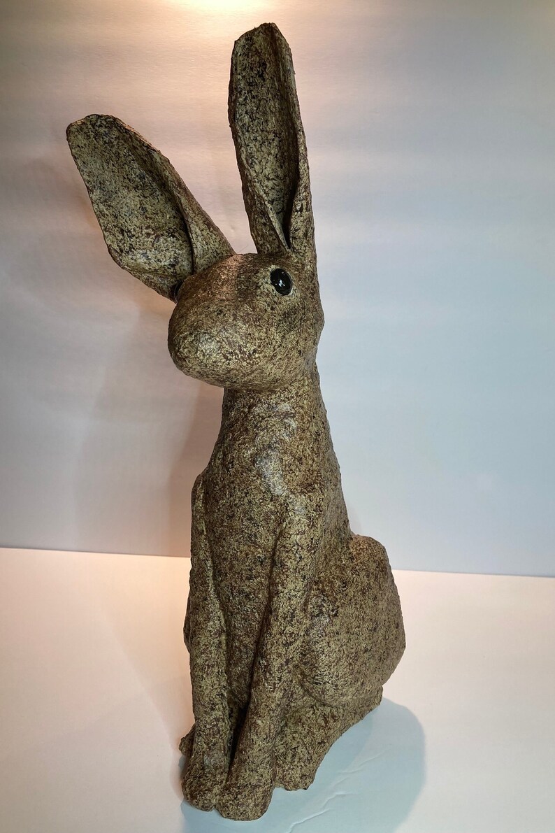 Paper Mache Rabbit Large Rabbit Sculpture, Paper Mache Animal, Animal ...