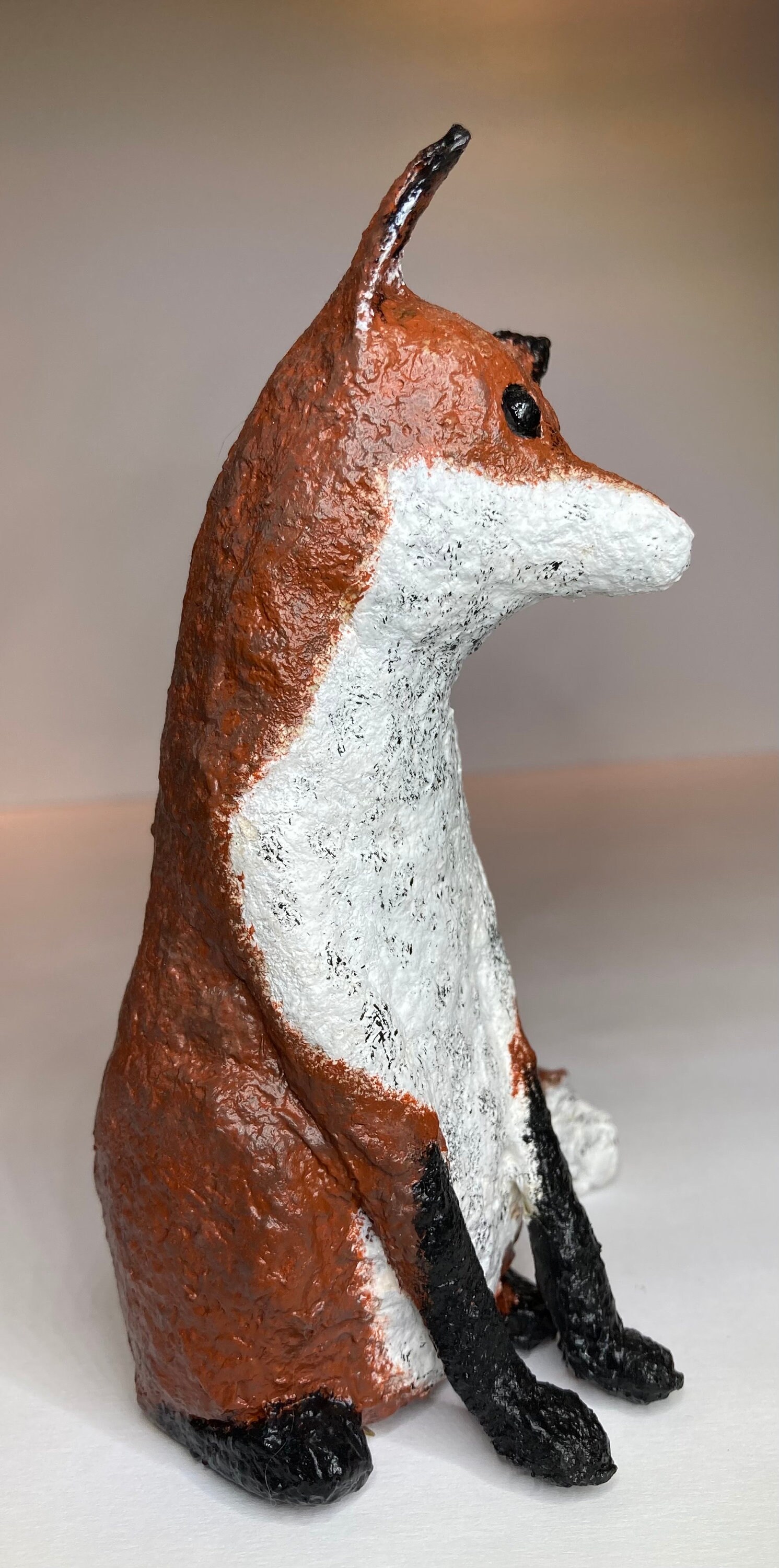 Paper Mache Fox Fox Sculpture, Paper Mache Animal, Animal Sculpture - Etsy