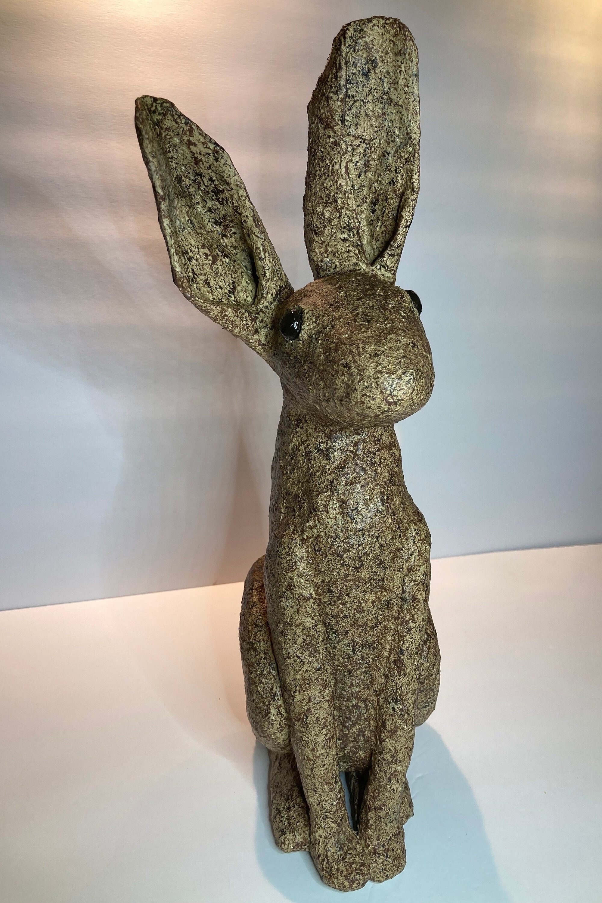 Paper Mache Rabbit Large Rabbit Sculpture, Paper Mache Animal, Animal ...