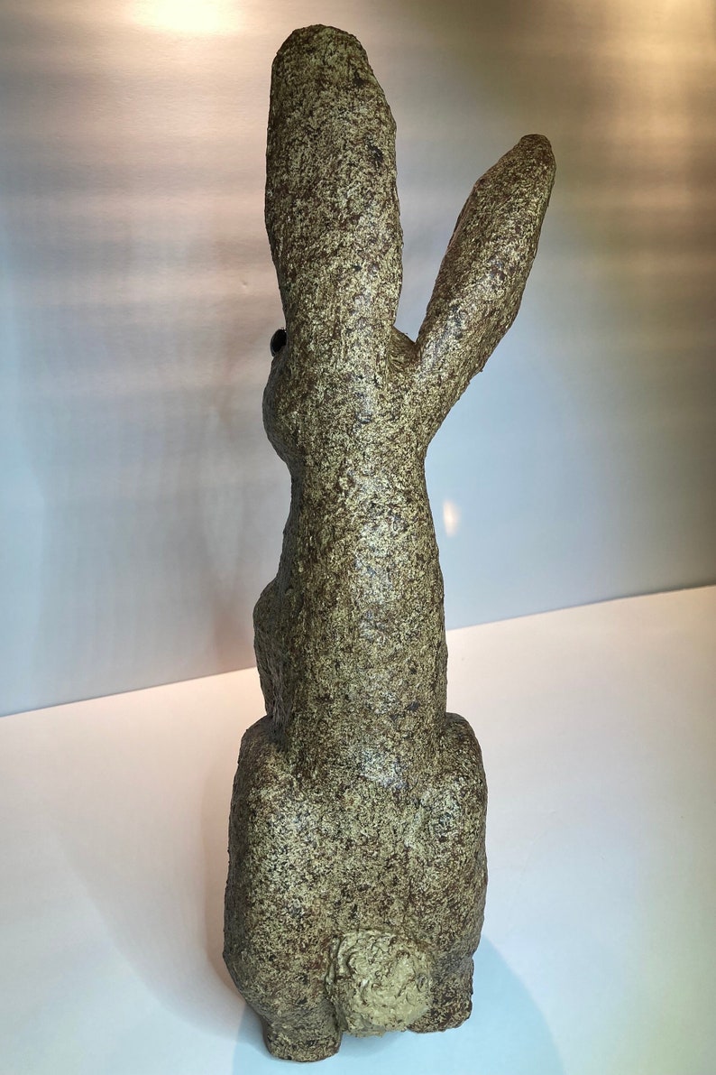 Paper Mache Rabbit Large Rabbit Sculpture, Paper Mache Animal, Animal ...
