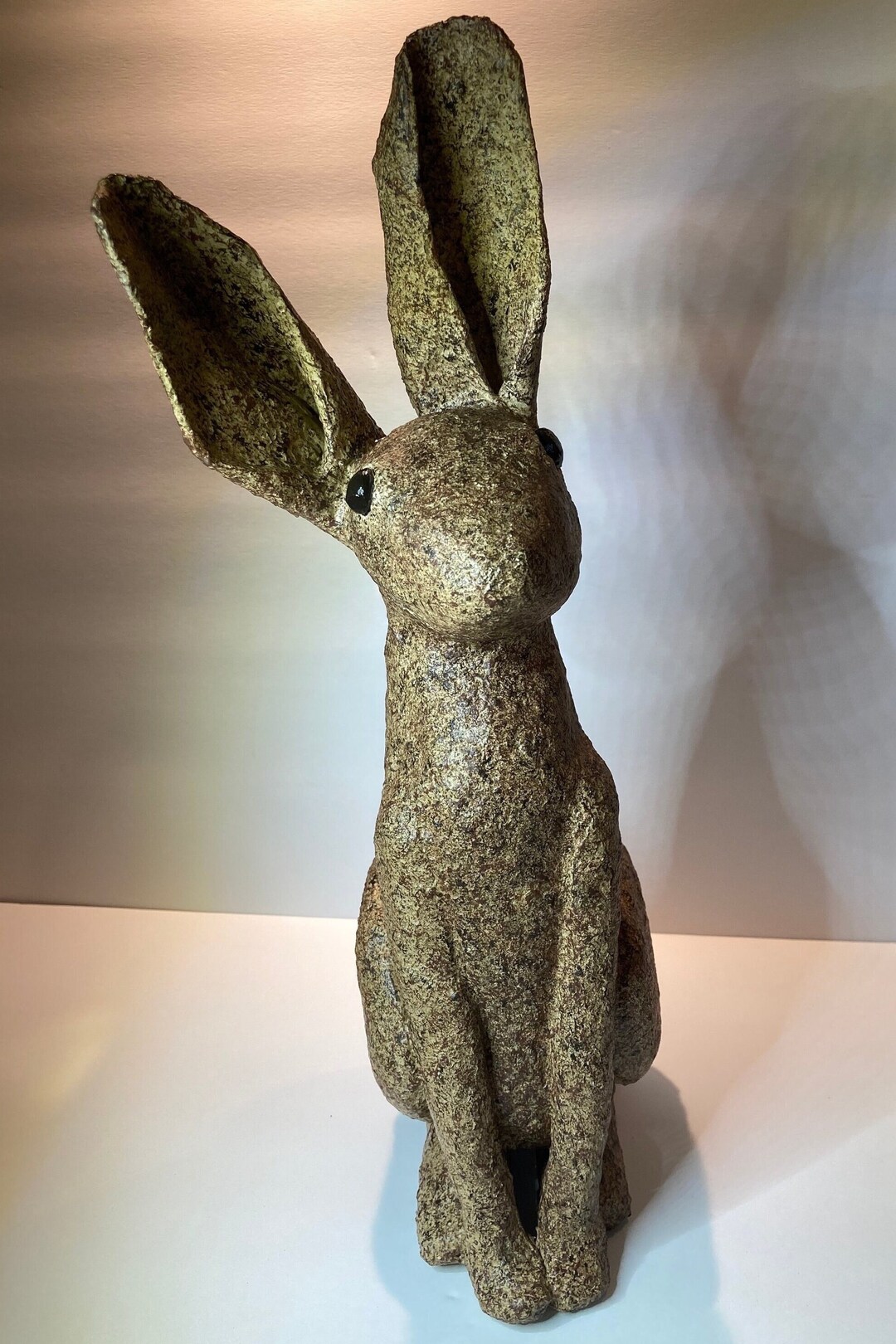 Paper Mache Rabbit - Large Rabbit Sculpture, Paper Mache Animal, Animal ...