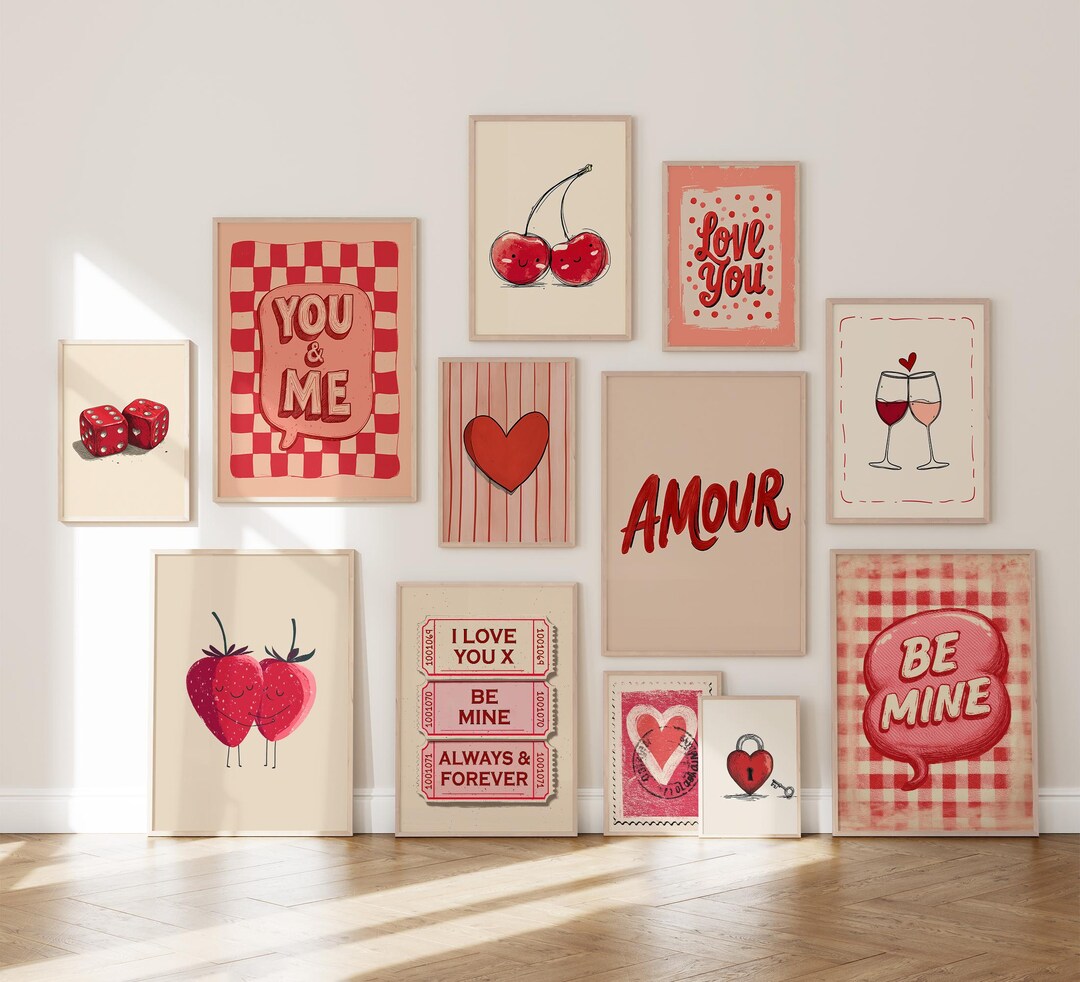 Valentines Gallery Wall Art - Love Quotes Posters - Romantic Valentine ...