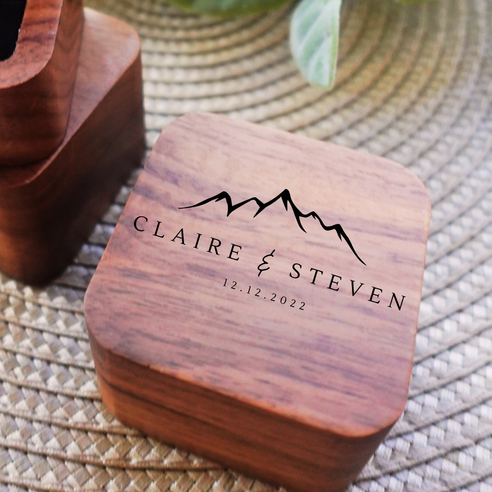 Custom Engagement Ring Box, Personalized Wedding Ring Box, Custom Wood ...