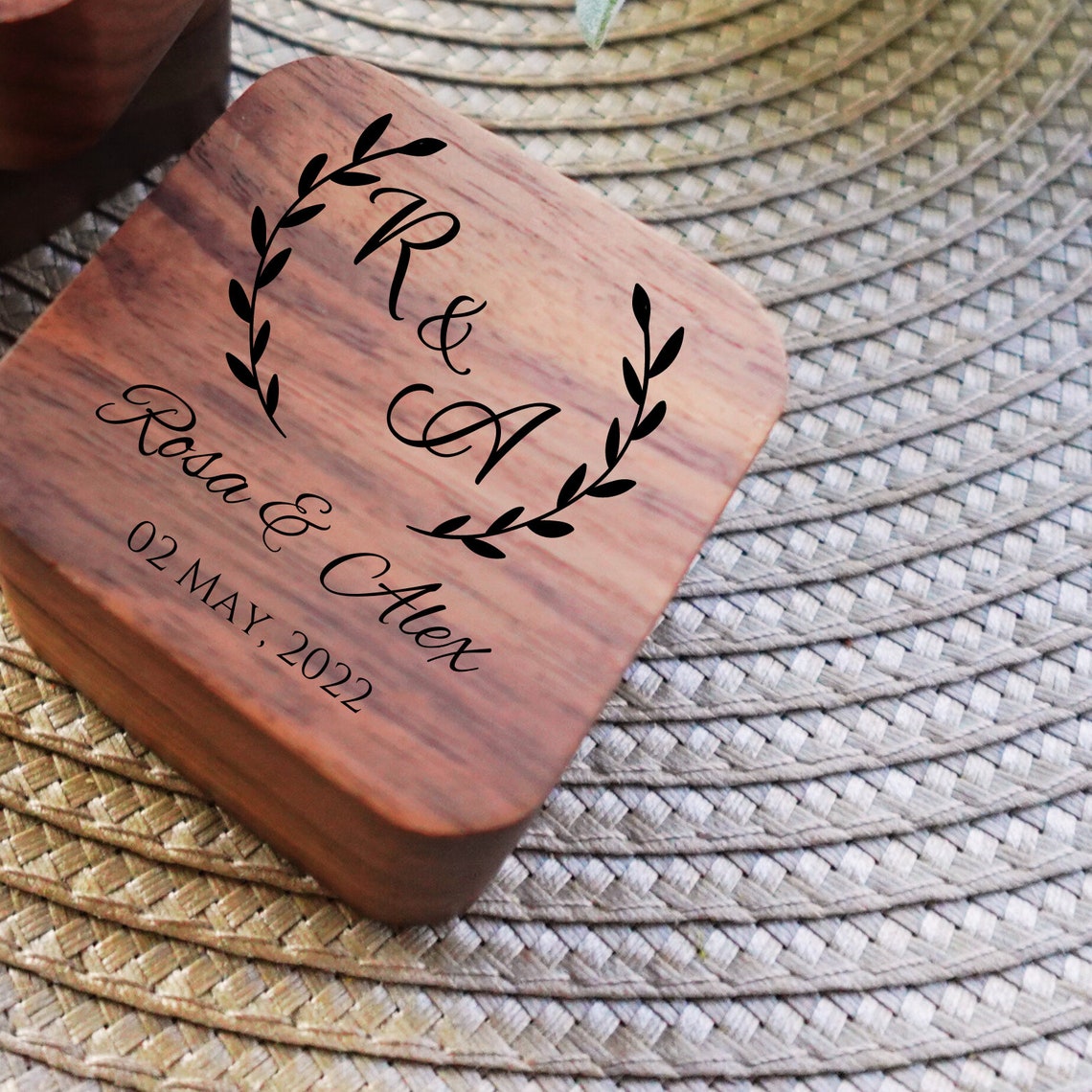 Custom Engagement Ring Box, Personalized Wedding Ring Box, Custom Wood ...