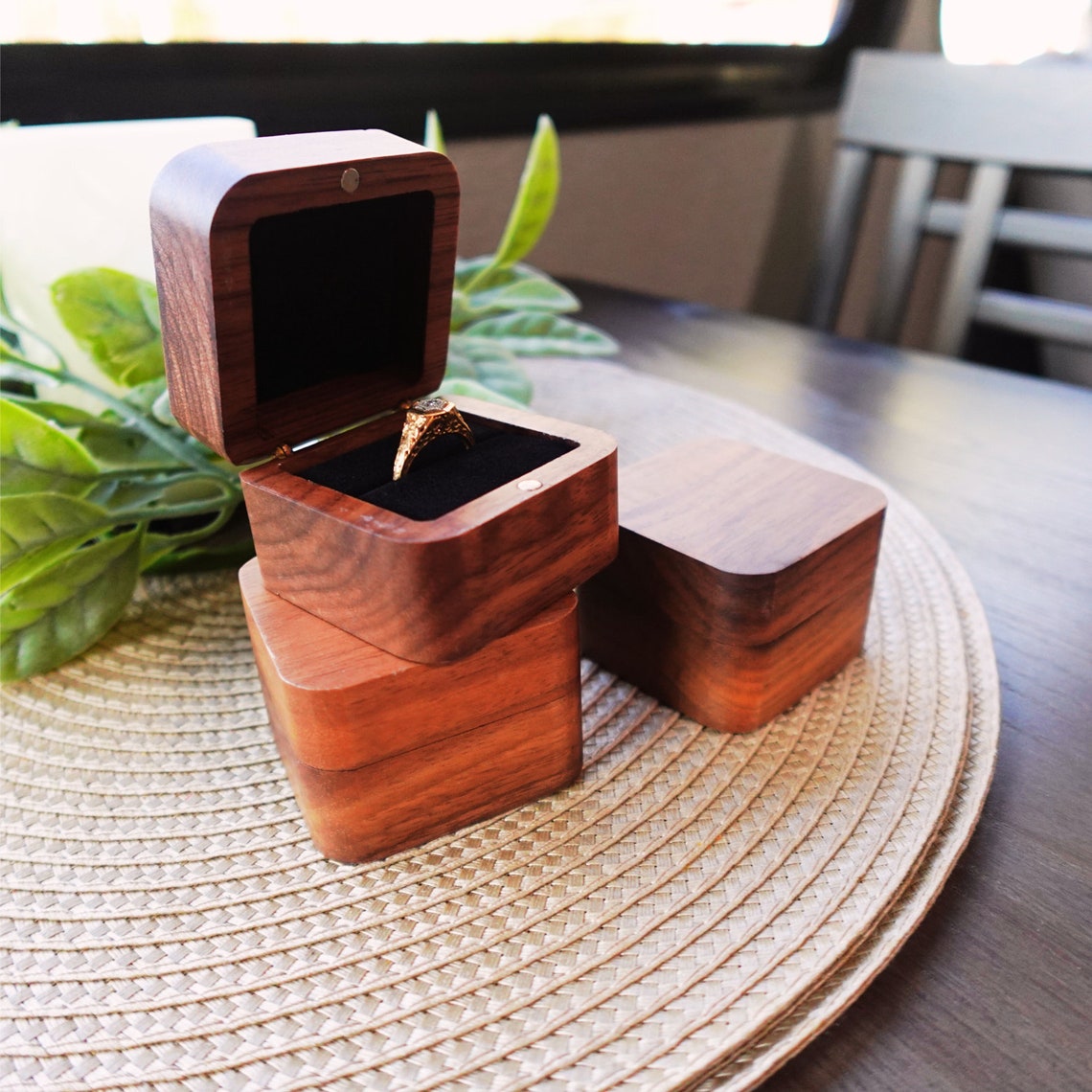 Custom Engagement Ring Box, Personalized Wedding Ring Box, Custom Wood ...