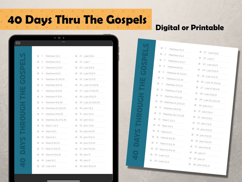 40 Days Through the Bible Reading Plan / With Links to Read Scripture ...