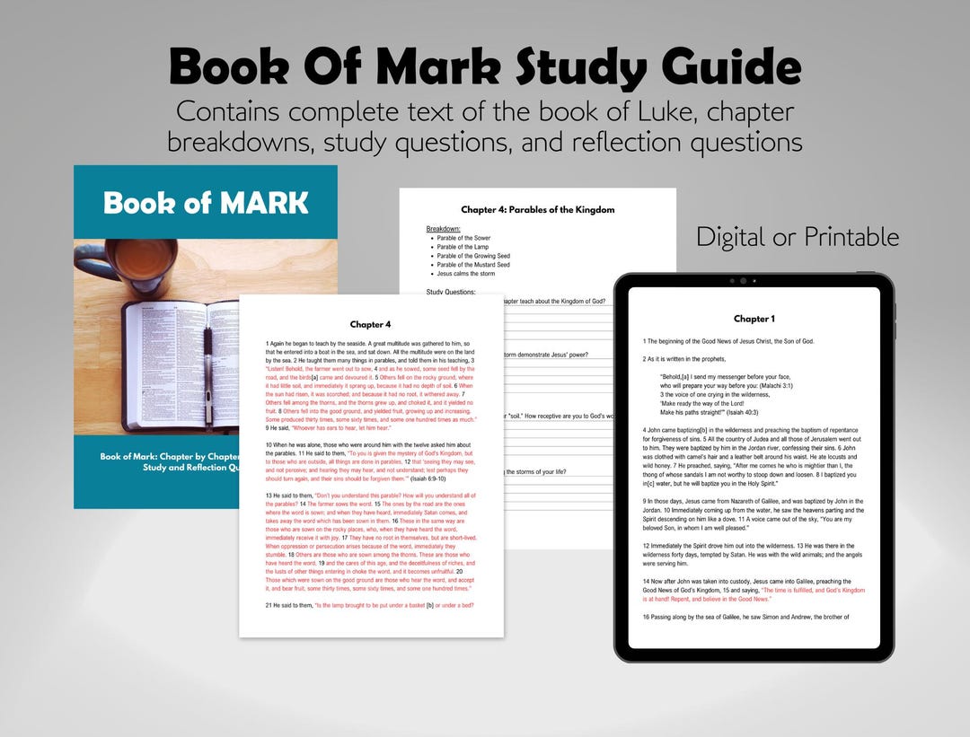 Mark (with Full Text) Study Guide - W/ Chapter Breakdowns, Study ...