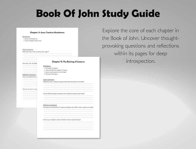 Book of John Study Guide - With Study & Reflection Questions for Each ...