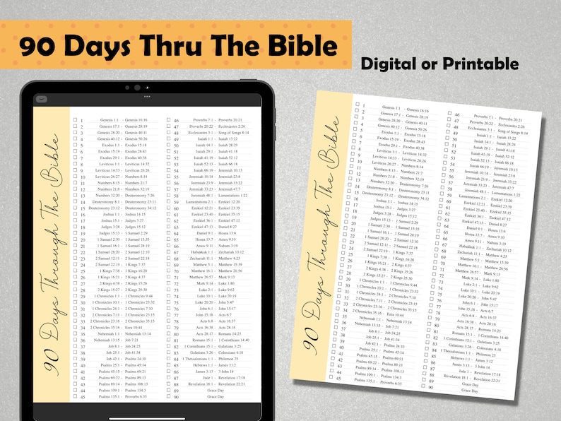 90 Days Through the Bible Reading Plan / With Links to Read Scripture ...