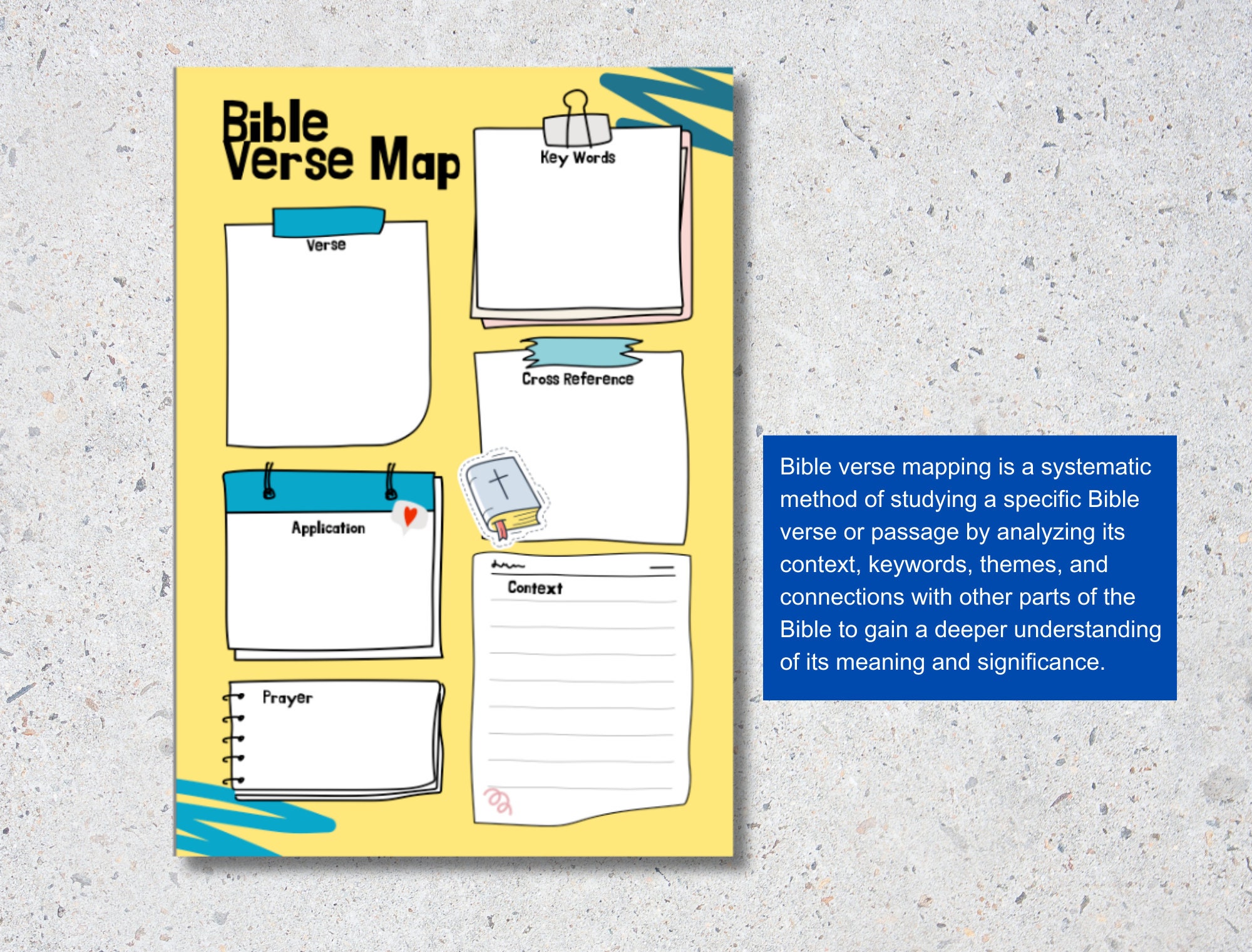 Bible Verse Mapping Study Sheet - Digital and Printable - 5 Color ...