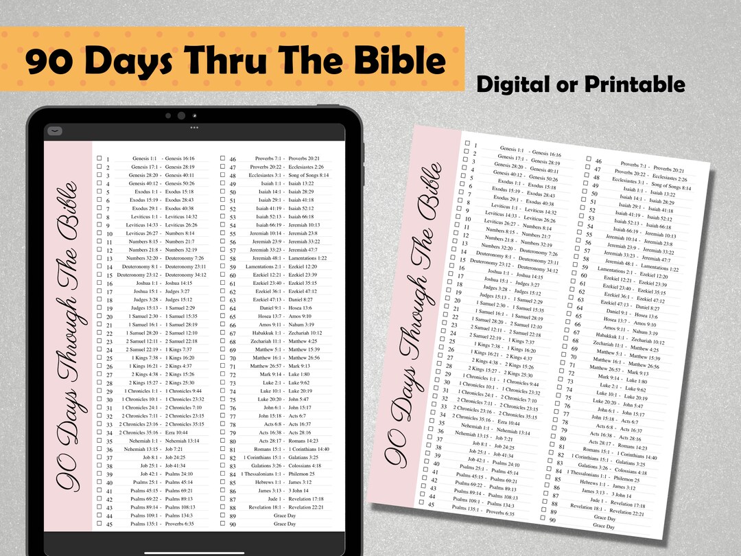 90 Days Through the Bible Reading Plan / With Links to Read Scripture ...