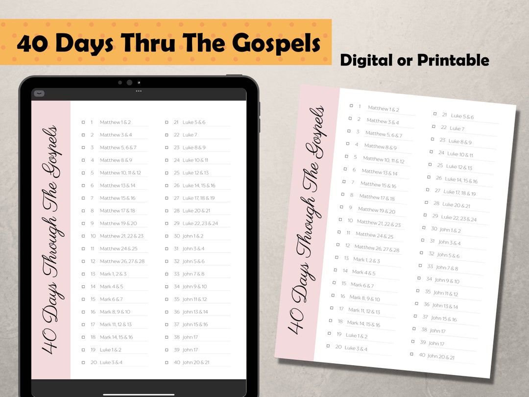 40 Days Through the Bible Reading Plan / With Links to Read Scripture ...