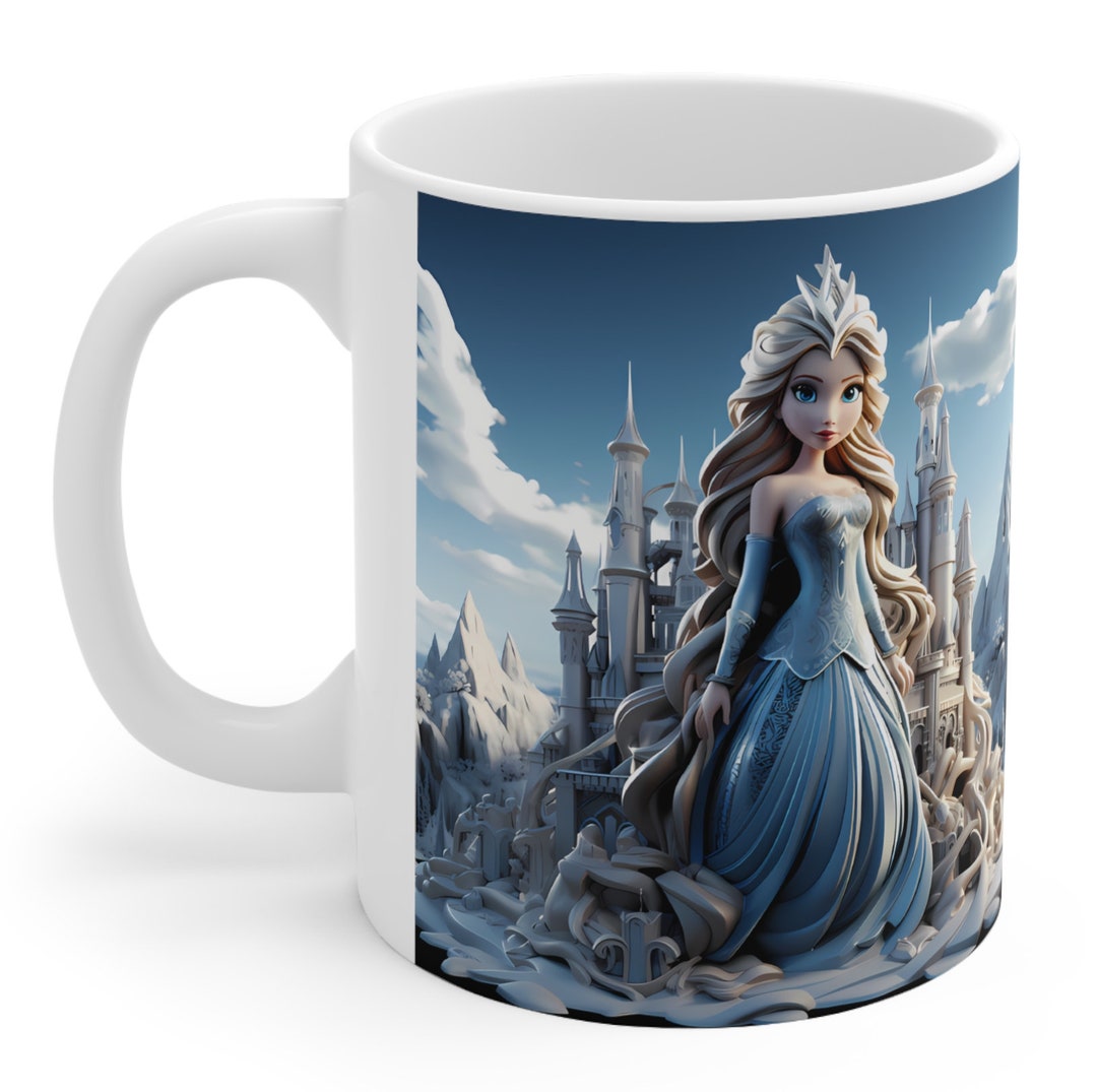 Mockup Coffee Cup. Princess Elsa 3D Drawing Mom Coffee Mug Wrapper - Etsy