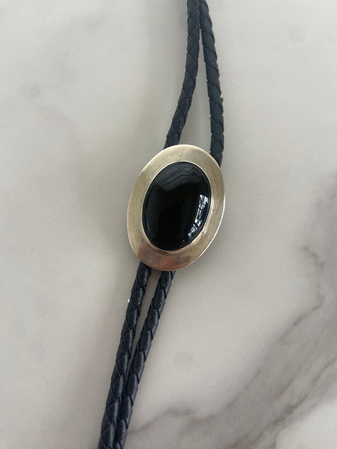 1x Ben Chavez Black Onyx Navajo Sterling Silver Oval Bolo - Etsy