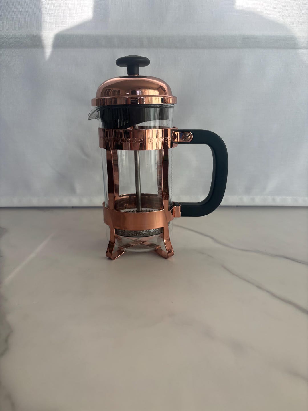 Starbucks French Press 12oz Pyrex & Beautiful Copper Tone Metal - Etsy
