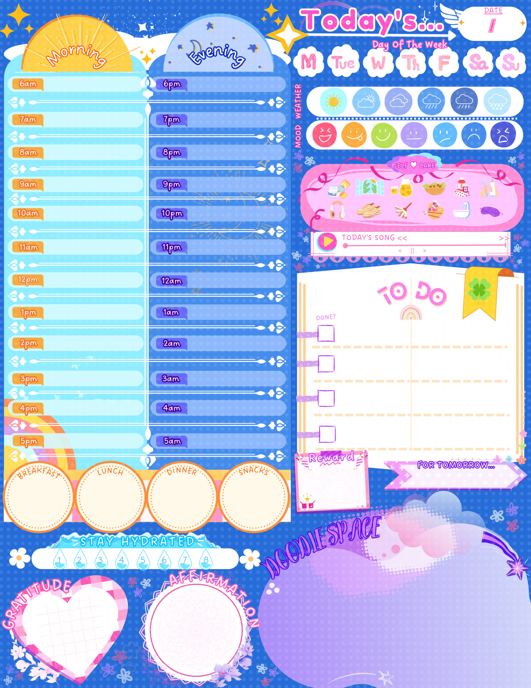 Daily Planner - Digital (PDF & PNG) - Mahou Shoujo - Etsy