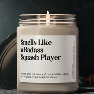 Squash Player Gift Customized Candle, Smells Like Badass Squash Player ...