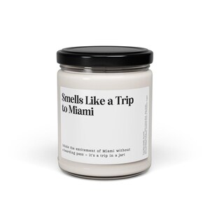 Smells Like a Trip to Miami Candle, Customizable Miami Candle, Surprise ...
