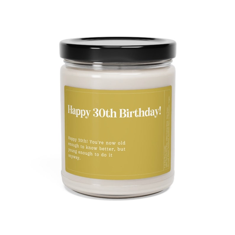 Customizable 30th Birthday Gift, 30th Birthday Candle, 30 Years Gift ...