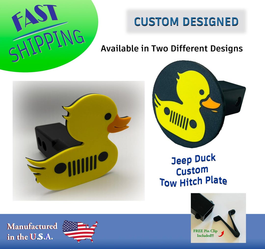 Hitch Cover Jeep Duck - Designer Tow Hitch Insert for 2" Tow Receivers ...