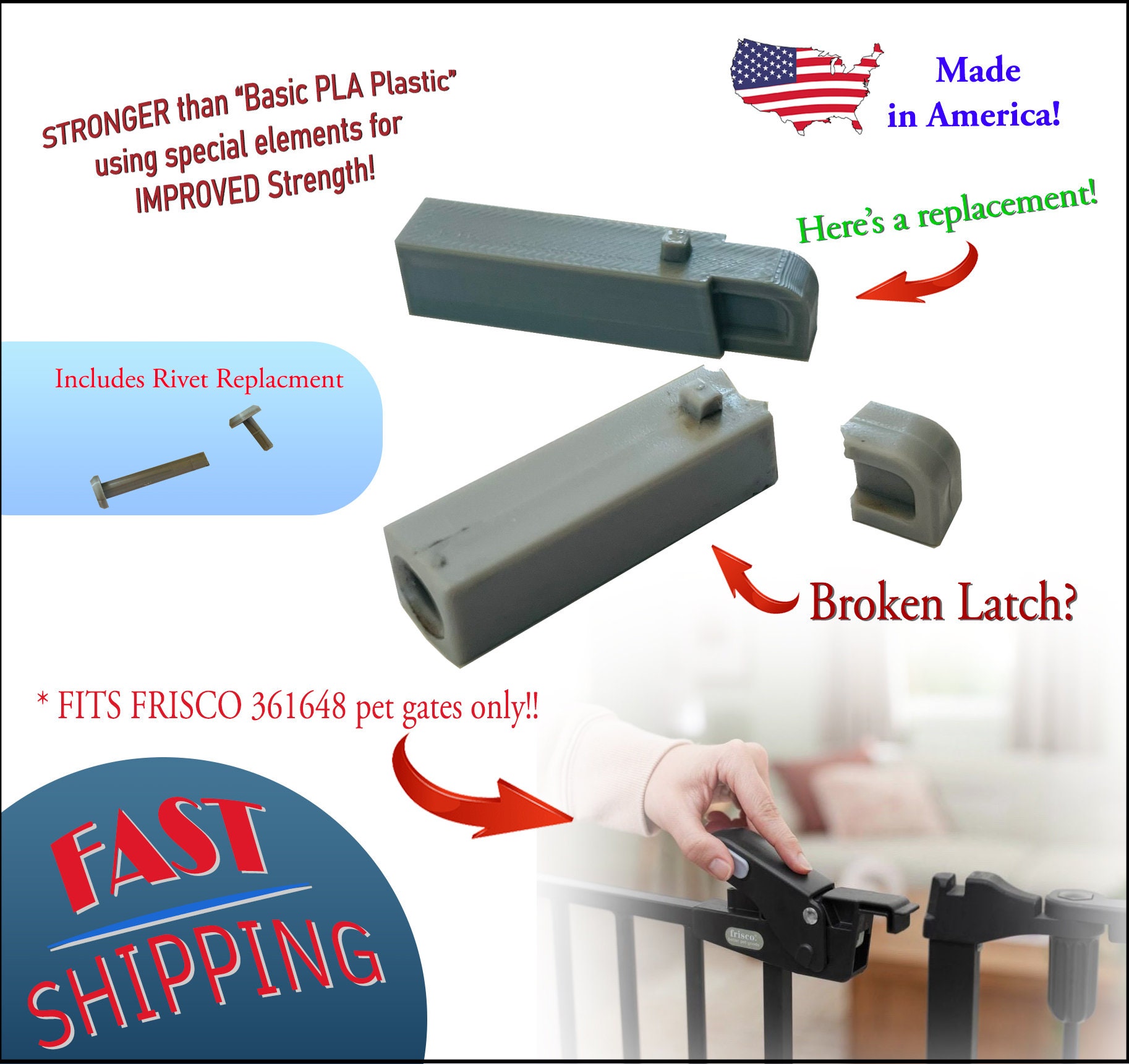 Replacement Baby and Pet Gate Latches for Regalo, Carlson or Frisco ...