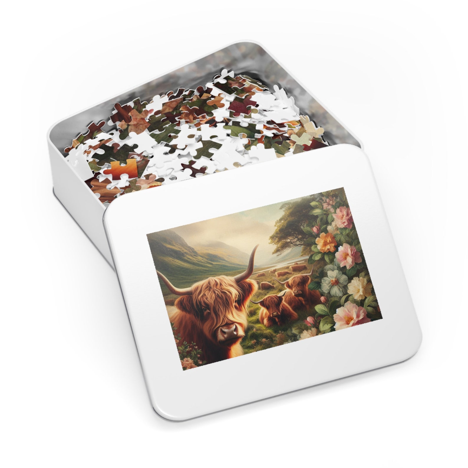 Cute Highland Cow Puzzle, Challenging Jigsaw Game, Perfect Gift for ...
