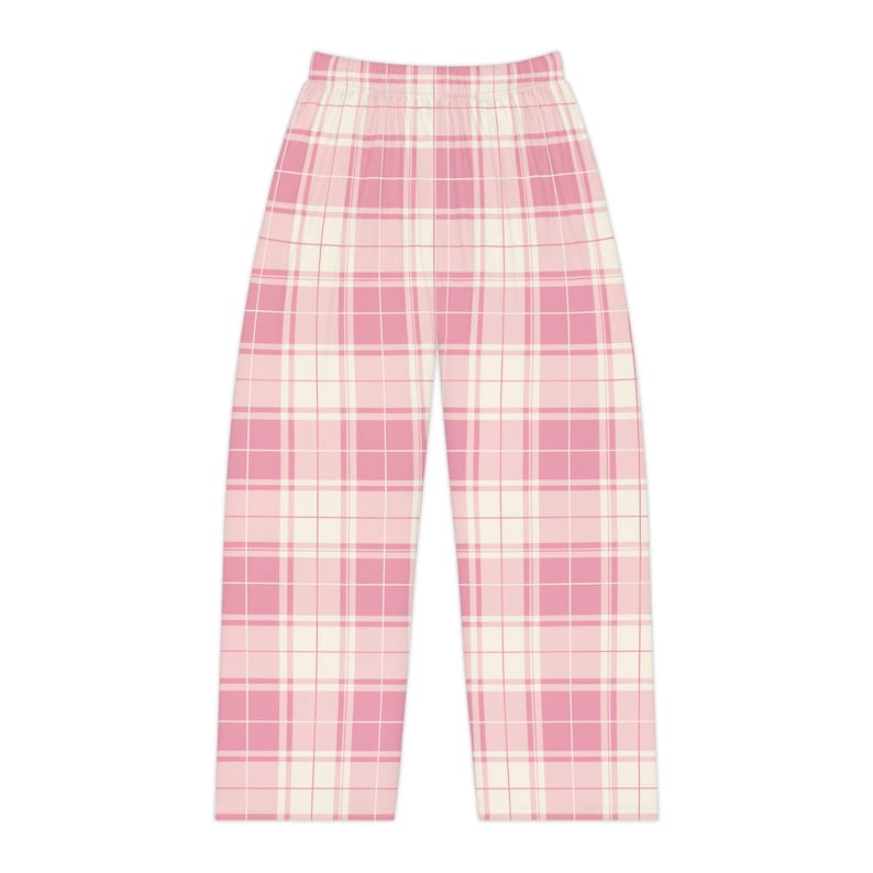 Pink Plaid PJ Pants, Coquette Aesthetic Sleepwear, Lounge Chic, Women's ...