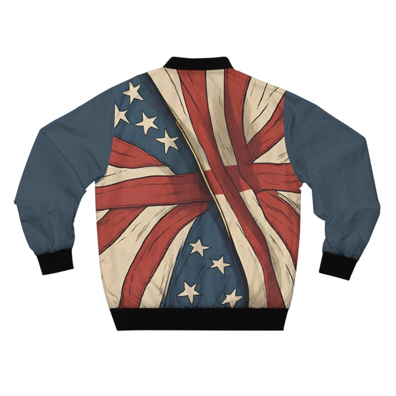 Vintage Patriotic Mens Bomber Jacket, Retro Theme Coat, Flag Design ...