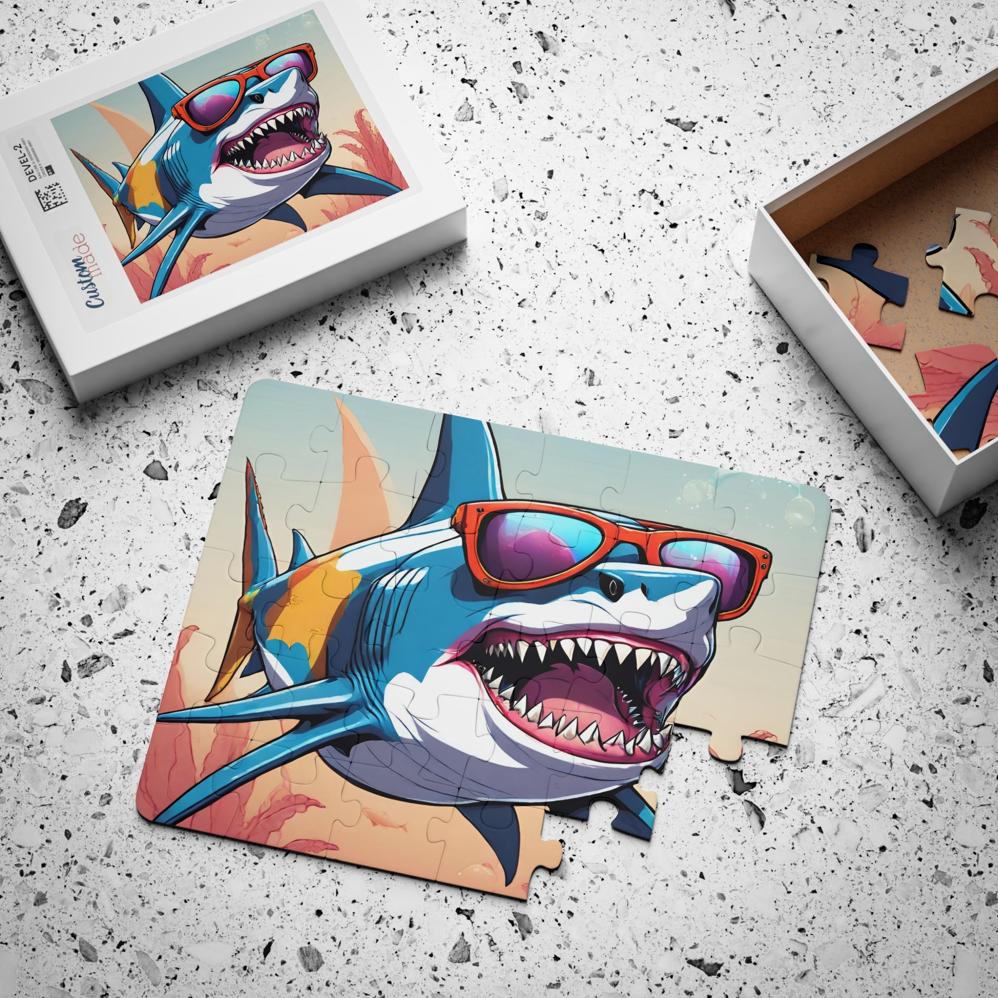 Vibrant Shark Jigsaw Puzzle for Kids - Colorful 30 Piece Puzzle, Ages 4 ...