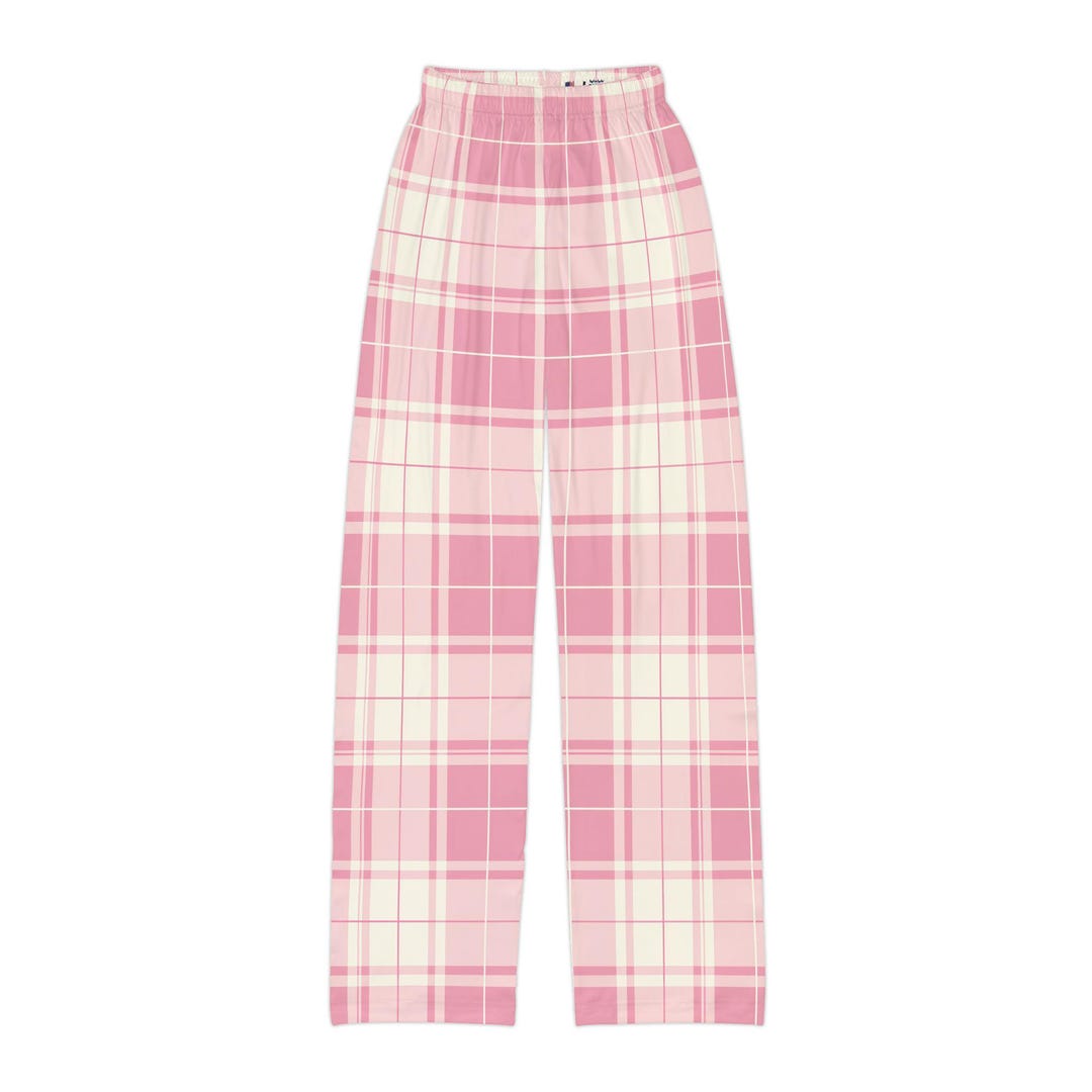Cozy Kids Pink Plaid Pajama Pants, Children's Sleepwear, Soft Lounge ...