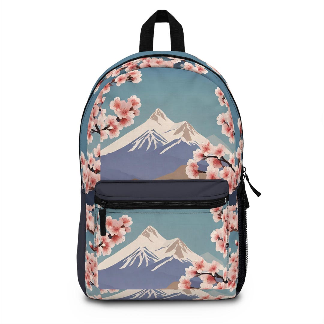 Cherry Blossom Mountain Backpack, School Bag, Book Bag, Nature Lover ...