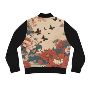 Retro Inspired Butterfly Design Bomber Jacket - Boho Chic Outerwear for ...