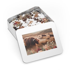 Highland Cow Picture Puzzle - Ideal Gift for Cow Enthusiasts, Farm ...
