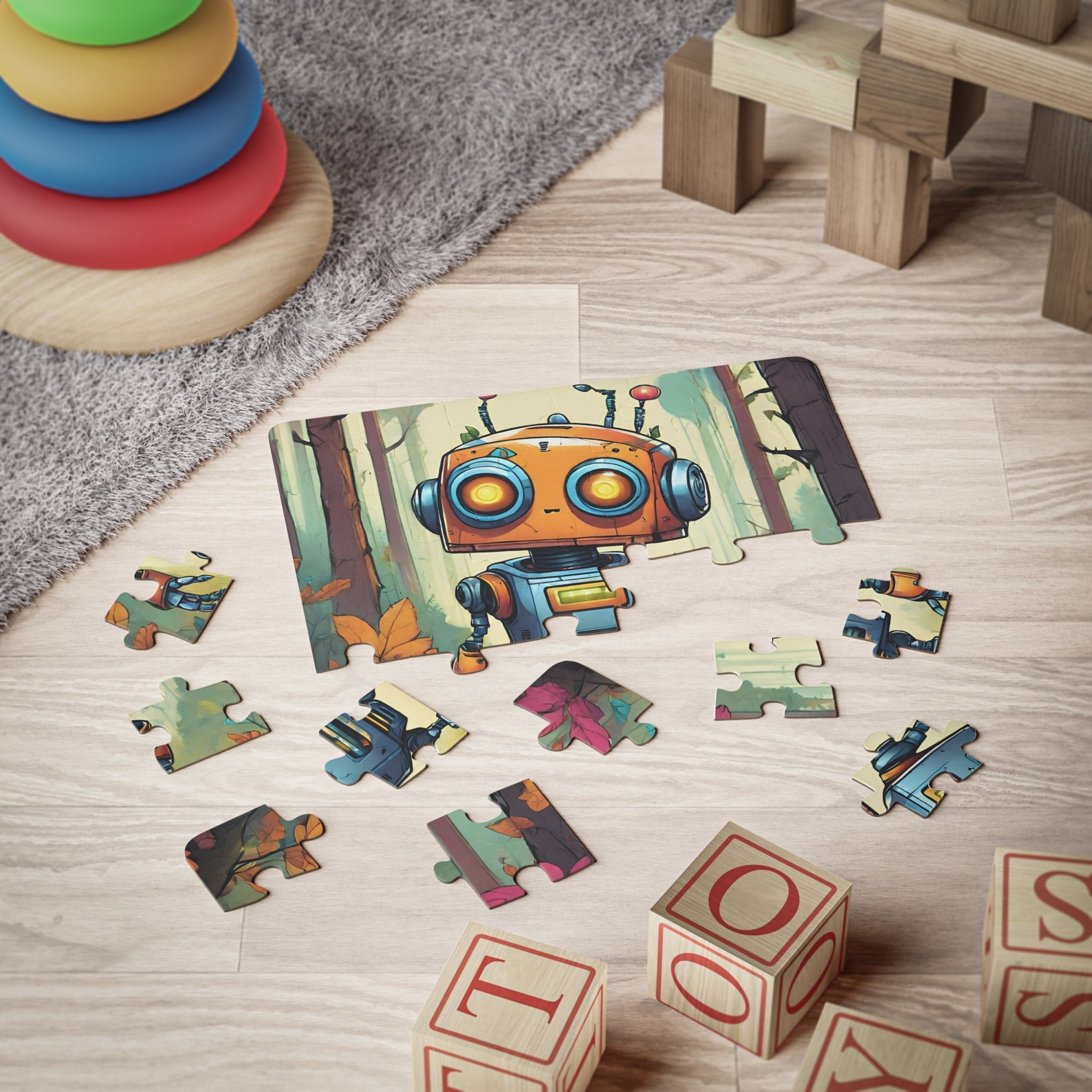 Robot Jigsaw Puzzle for Kids, Fun Educational Toy, Children Gift Idea ...