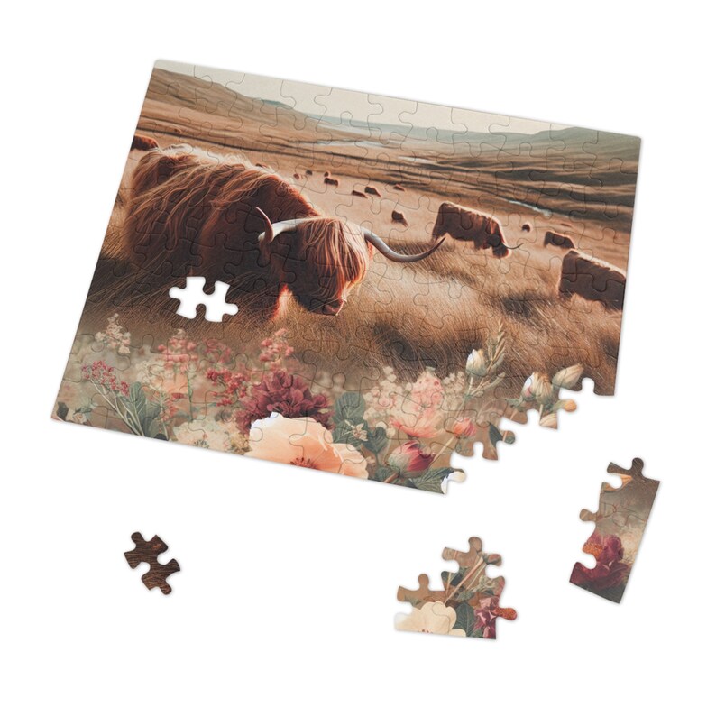 Highland Cow Picture Puzzle - Ideal Gift for Cow Enthusiasts, Farm ...
