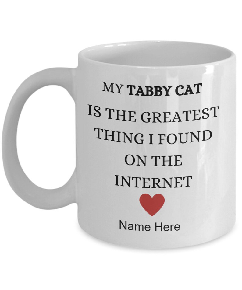Tabby Cat Mug, Cat Mom Gift, Cute Pet Coffee Cup, Tabby Lover Gift ...