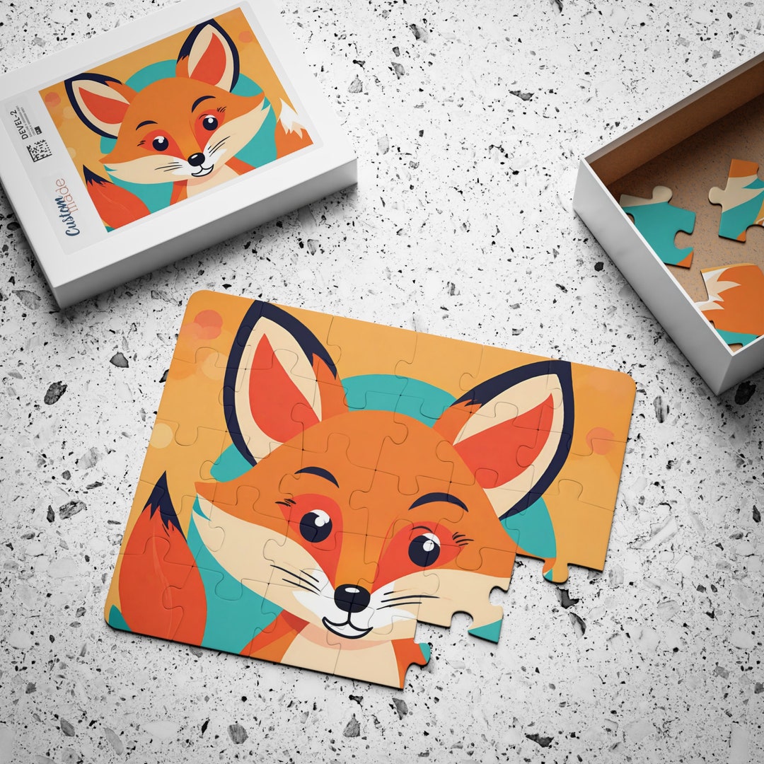 Fox Jigsaw Puzzle for Kids: 30 Piece Laminated Chipboard Set - Etsy