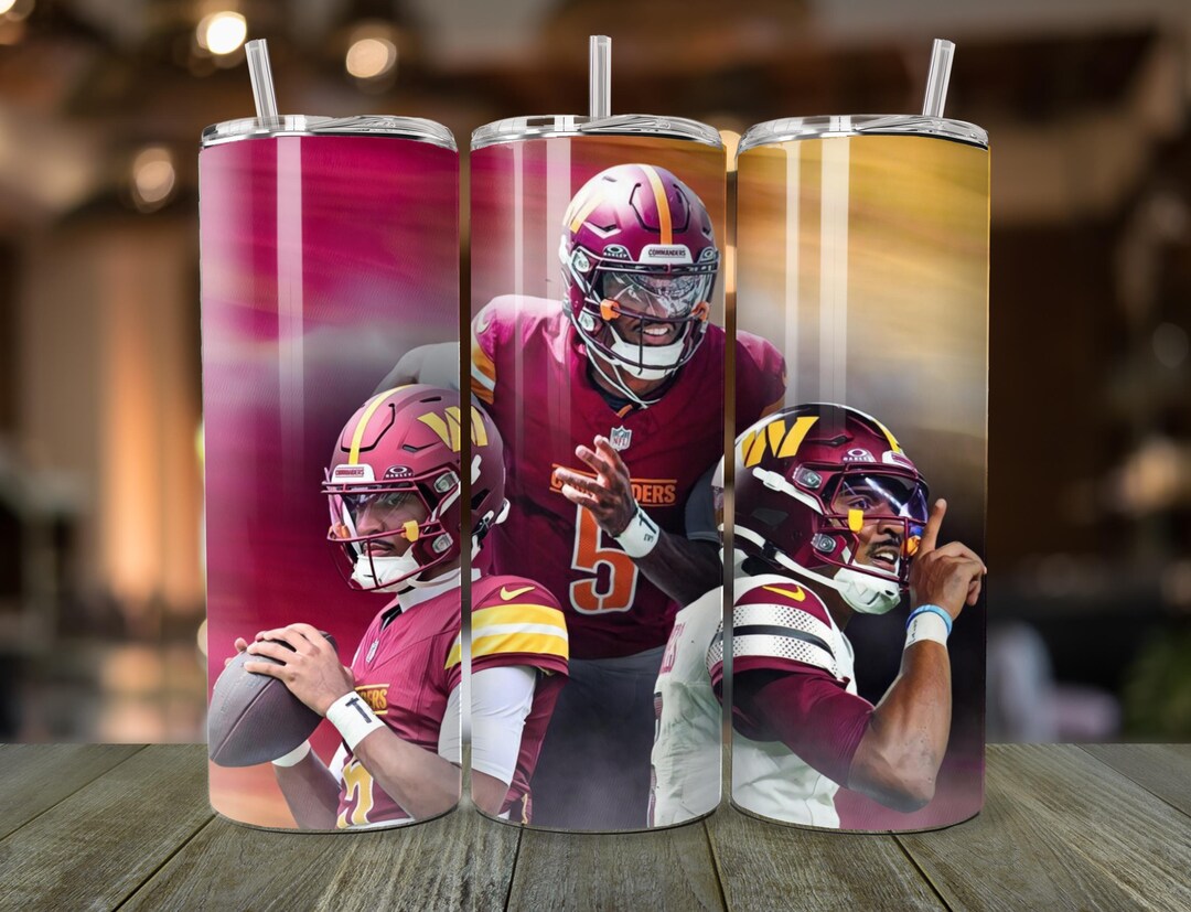 Jayden Daniels Tumbler Wrap 20oz PNG, Commanders JD5 Wrap, Football Fan ...