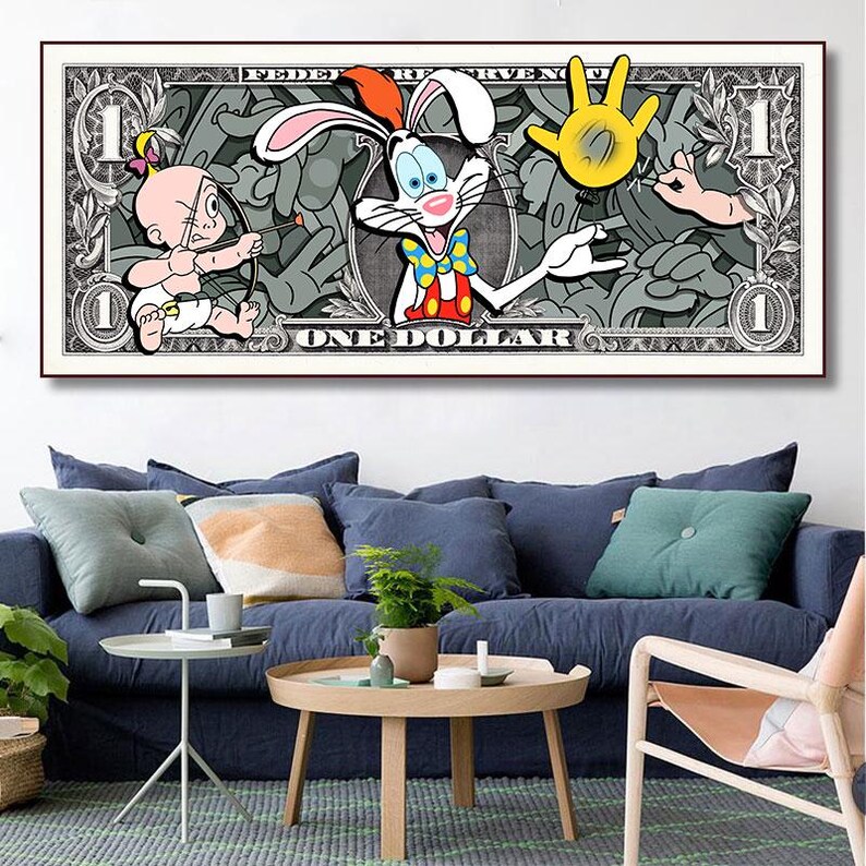 Cartoon Chaos Dollar, Pop Art Money-inspired Wall Print, Street Art ...