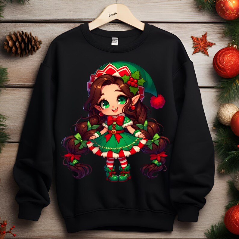 Elf Doll, Elf Girl, Christmas Chibi Girls, Christmas Elves, Christmas ...