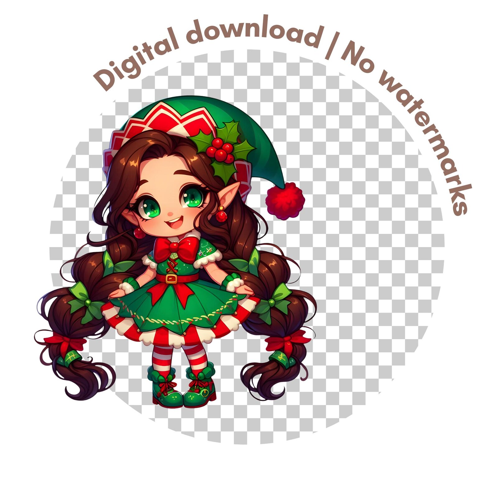 Elf Doll, Elf Girl, Christmas Chibi Girls, Christmas Elves, Christmas ...