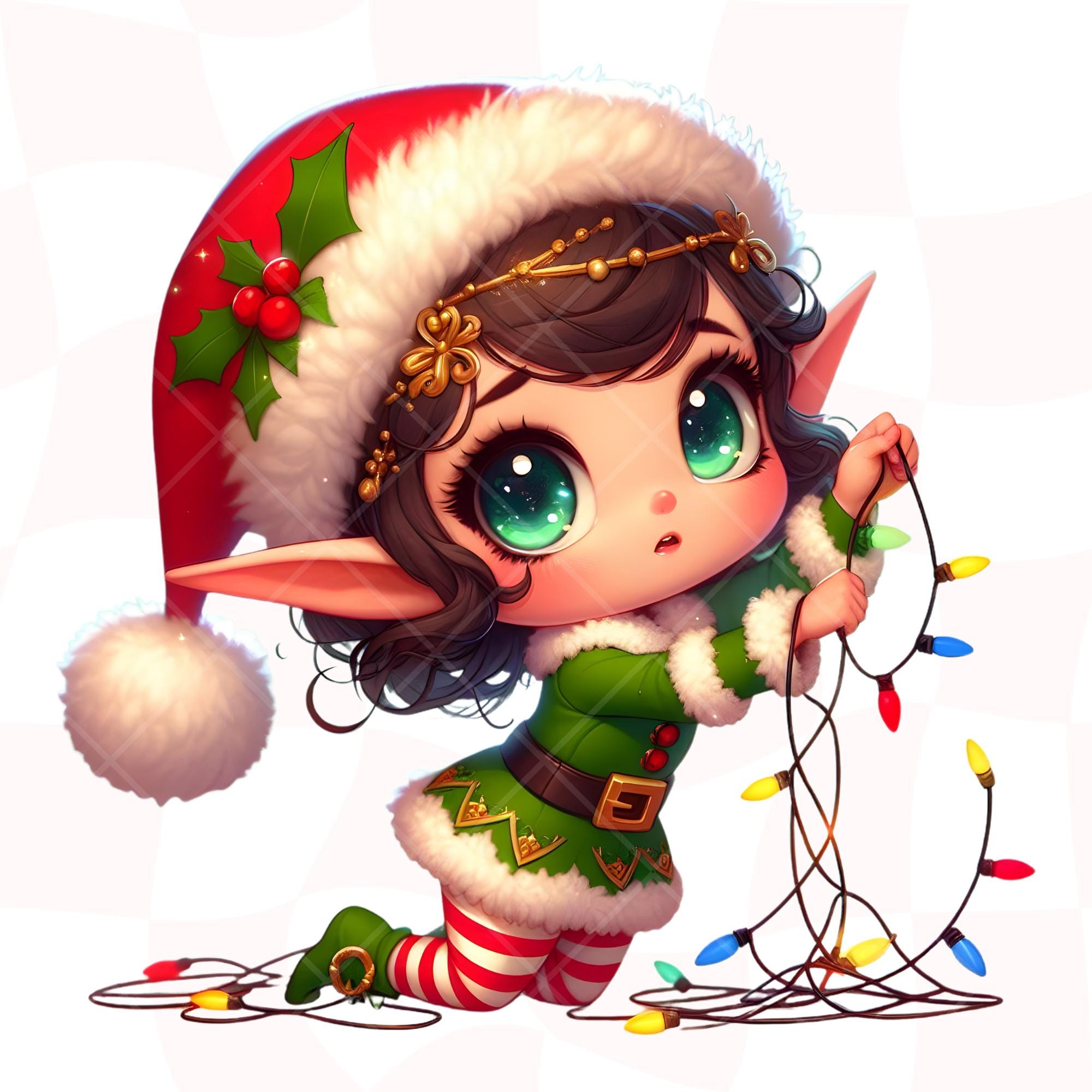 Elf Doll, Elf Girl, Christmas Chibi Girls, Christmas Elves, Christmas ...