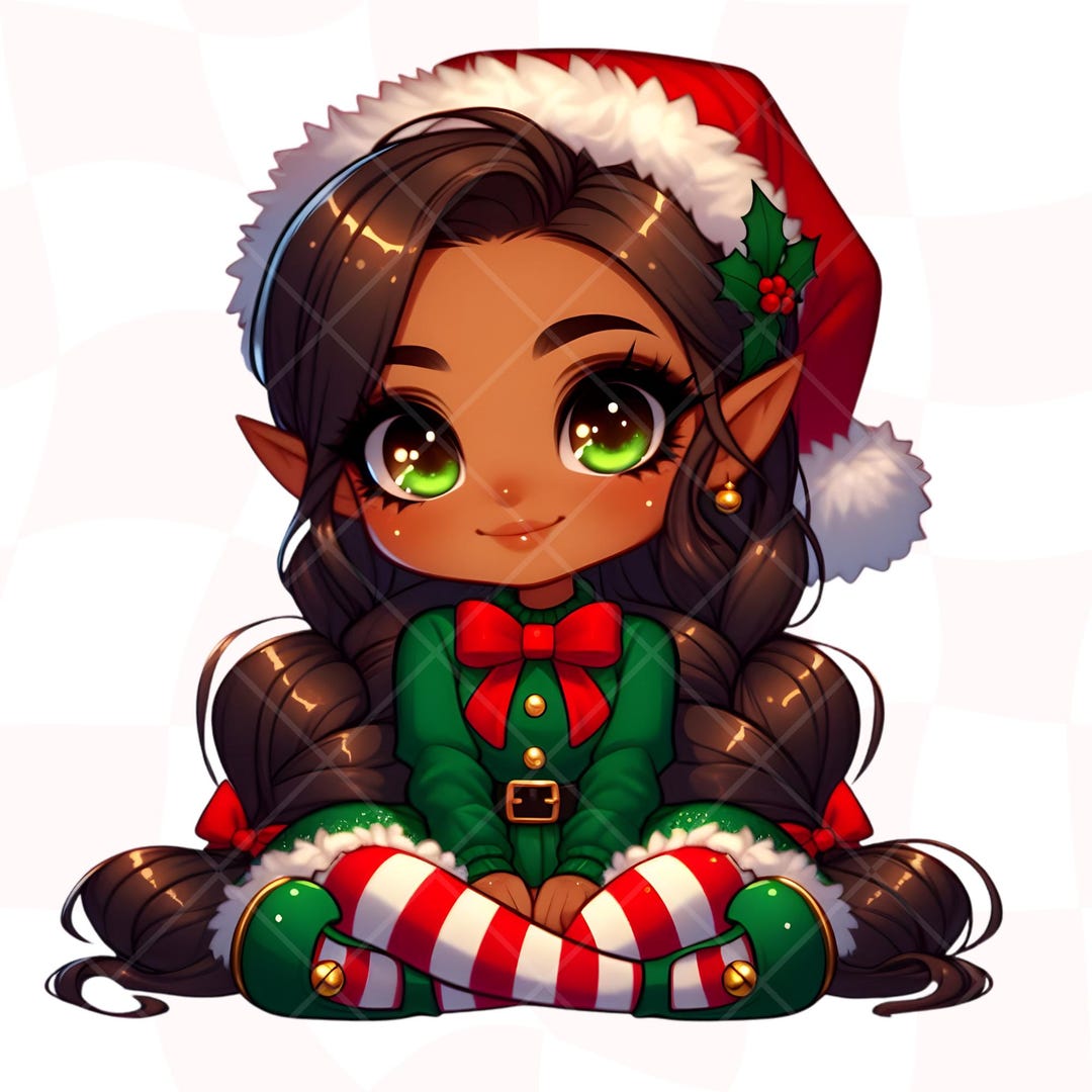 Elf Doll, Elf Girl, Christmas Chibi Girls, Christmas Elves, Christmas ...