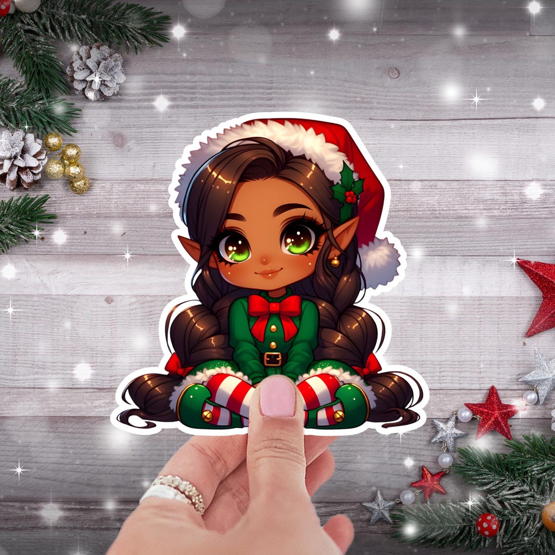 Elf Doll, Elf Girl, Christmas Chibi Girls, Christmas Elves, Christmas ...
