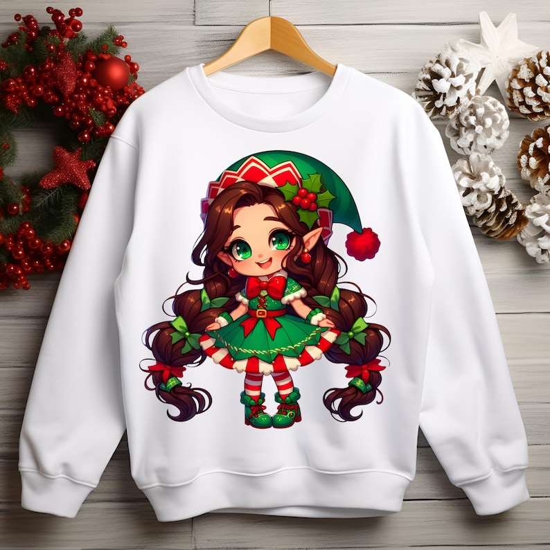 Elf Doll, Elf Girl, Christmas Chibi Girls, Christmas Elves, Christmas ...