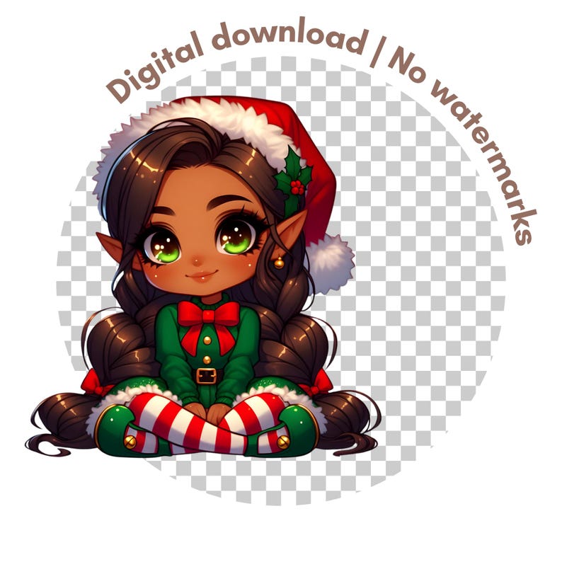 Elf Doll, Elf Girl, Christmas Chibi Girls, Christmas Elves, Christmas ...